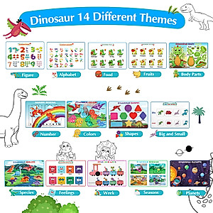 Busy Book for Toddlers 3-5, Preschool Learning Activities, Dinosaur Themes Quiet Book,Montessori Toys for Kids, Autism Sensory Toys,Gifts for Boys Girls,Airplane Tracing Book