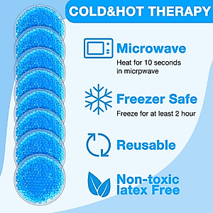 Woanger 30 Pieces Boo Boo Ice Pack Reusable Cold Packs Round Small Ice Packs for Bump Wisdom Teeth Breastfeeding Tired Eyes Dark Circles Face Pain Relief(Blue)