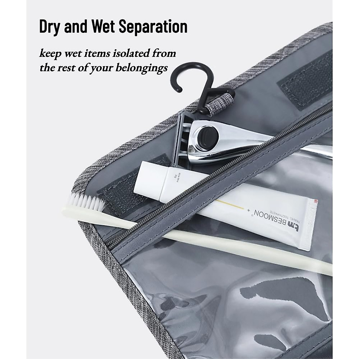 Hanging Toiletry Bag Cosmetic Case Travel Lightweight Large Capacity Multifunctional Toiletry Kit Shaving Bag Portable Bathroom Wash Bag for Makeup (Navy)