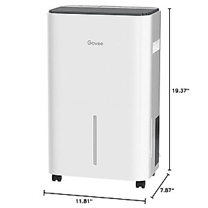 Govee Smart WiFi Dehumidifier for Basement, 50 Pint Dehumidifiers for Home Bedroom, Energy Star Dehumidifier with Drain Hose, Works with Alexa, Intelligent Humidity Control, 24H Timer