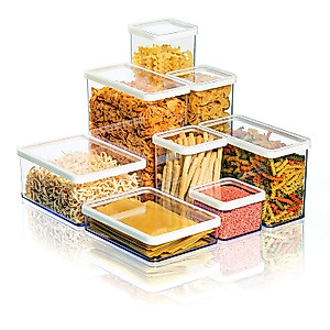 Rotho, Loft, Set of 5 Storage Boxes, Plastic (PP) BPA-Free, Transparent/White, 2 x 2,1l, 1 x 1,0l, 2 x 0,5l (30,0 x 21,0 x 15,0 cm)