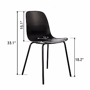 thksbought Set of 4 Dining Chairs with Legs for Kitchen Living Room(Matte Black)