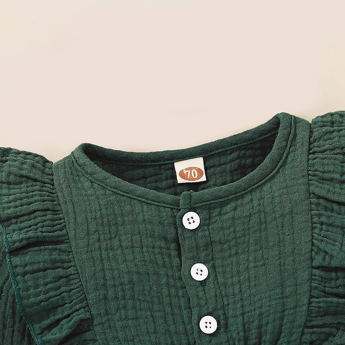 Saeaby Baby Girl Clothes 3-6 Months Infant Girl Clothes Fall Baby Long Sleeve Romper Ruffle Green One Piece Romper Bodysuit Cute Outfit for Girl