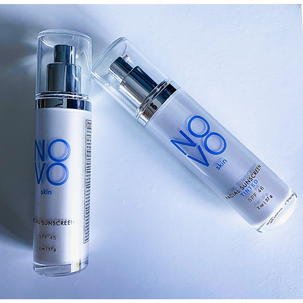 NOVO skin Tinted Moisturizer - SPF 46 - 2.0 fl oz - Primer + Broad Spectrum Face Sunscreen - Adds instant Glow - Filters Blue light - Hyaluronic acid + Niacinamide. Lightweight, Scentless, Non greasy & Oil Free.