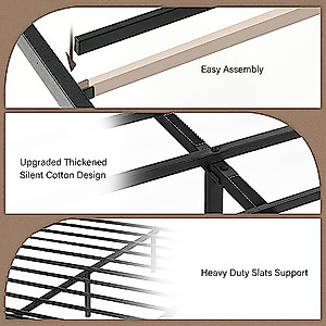 Catrimown Full Size Platform Metal Bed Frame with Wooden Headboard and Footboard, Rustic Full Bed Frame No Box Spring Needed, Under Bed Storage/Strong Slat Support/Easy Assembly, Brown