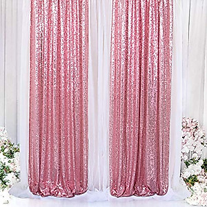 Sparkle Backdrop Curtain Fuchsia Pink 2 Panels Set Sequin Photo Backdrop 2FTx8FT Sequin Backdrop Curtain Pack of 2