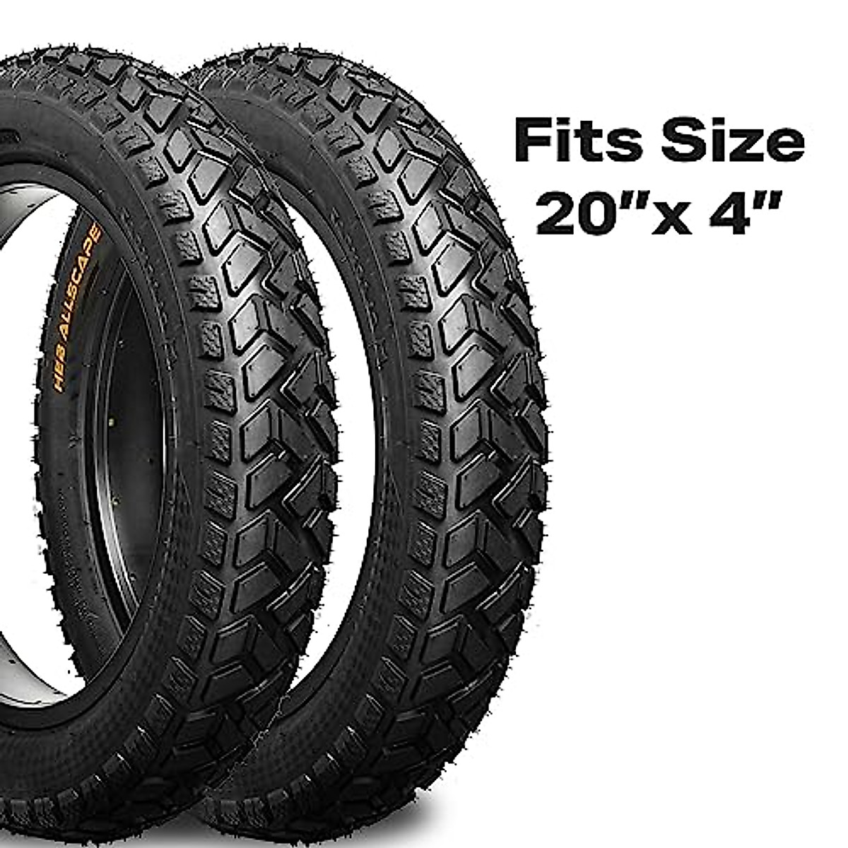 HEB ALLSCAPE 20x4.0 in Fat Tire for E-Bike MTB, Heavy Duty High-Performance Puncture Resistant E-Bike Mountain Bike Tire, All-Terrain Directional Tread, High-Density Tire for Street & Trail Riding
