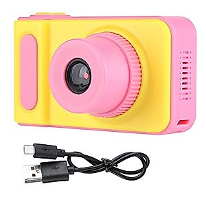 EVTSCAN 2 Inch 1080P Digital Video Camera Cartoon Toy Camera Children Birthday Gift(Pink)