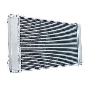 OzCoolingParts 3 Row Core All Aluminum Radiator + 10" Fan w/Louver Shroud + Thermostat/Relay Wire Kit for 1983-1991 1990 Porsche 944 S2 2.5L 2.7L 3.0L l4 MT