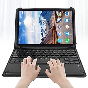 10.1 inch Tablet for Android 12, 4G LTE 5G WiFi 2 in 1 Tablet with Keyboard, 6GB RAM 128GB ROM, Octa Core CPU, Dual Speakers, 7000mAh (US Plug)