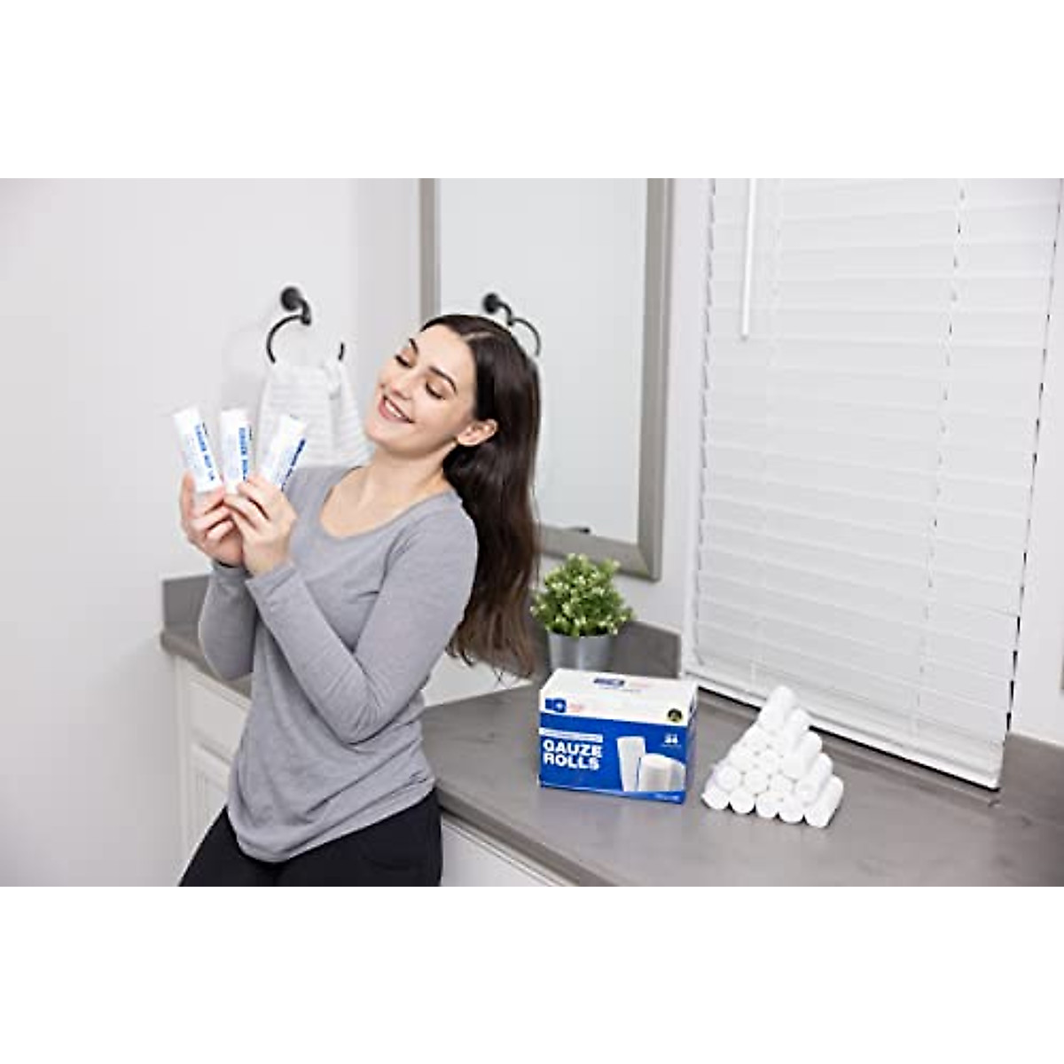 Gauze Rolls Pack of 24 – Premium Quality Lint and Latex-Free 4 inches x 4.1 Yards Conforming Stretch Bandages Designed for Effective Wound Care & Comfort - Ideal for use as a Mummy wrap