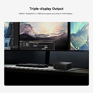 Beelink SER6 Mini Desktop PC with AMD Ryzen 9 6900HX 8C/16T, 16GB DDR5 500GB NVMe M.2 SSD, Triple Display Output, WiFi 6, 2.5G RJ45, Bluetooth 5.2 W-11 Gaming Mini Computer