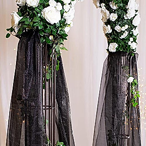 TCDesignerProducts Black Glitter Tulle Wedding Decorating Fabric, 54 Inches x 40 Yards