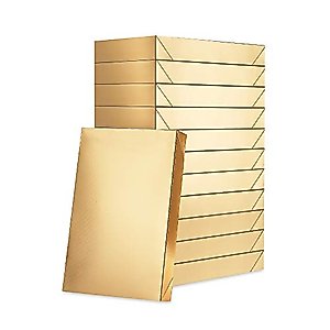 GREEN BEAN Gift Boxes for clothes 14.5x9.5x2 Inches, Shirt Gift Boxes, Large Gift Boxes with Lids, Gold Gift Boxes for clothes (Embossing Gold, Pack of 12)