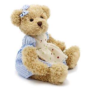 oits cute 2-Pack Teddy Bear,Cute Stuffed Animal,Couple Gift Soft Plush Toy 11inch (Blue Plaid Clothes)