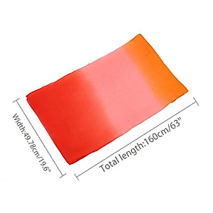 uxcell Long Chiffon Light Wedding Scarf Silky Gradient Color Party Shawl Spring Summer Beach Wrap for Women 63"x19.6" Red Orange Pink