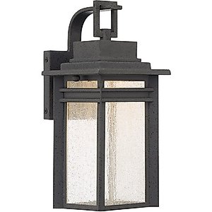 Quoizel BEC8406SBK Beacon Outdoor Wall Sconce, 1-Light, LED 14 Watts, Stone Black (13" H x 6" W)