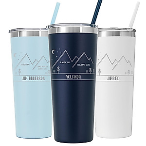 AVITO Personalized Motivational Mountain 22oz Tumbler - Laser Engraved - Vacuum Insulated - Stainless Steel