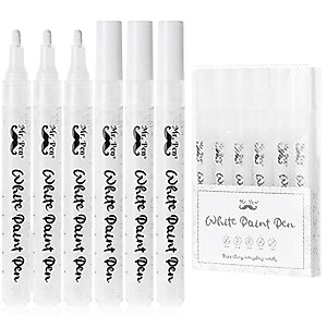 Mr. Pen- White Paint Pen, 6 Pack, Water-Based, Acrylic Paint Marker, White Paint Marker, White Pens for Art, White Markers for Black Paper, White Paint Pen Medium Tip, White Fabric Pen