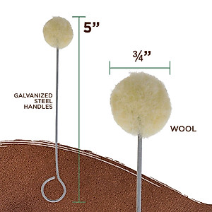 TCP Global Wool Daubers Ball Brush (Pack of 100) - Applicator Tool for Leather Dye, Dying, Staining, Crafting, DIY Crafts Projects, Gluing, Contact Cement, Shoe Shine Polish - Daub, Swab, Wipe, Spread