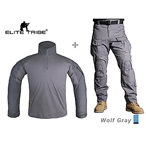 Emerson Airsoft Tactical BDU Military Suit Combat Gen3 Uniform Shirt Pants (Wolf Gray, Small)