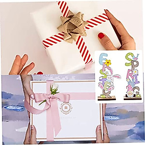 KUYYFDS Easter Table Decorations Wooden Centerpiece Signs, Easter Table Sign Decor Wooden Bunny Spring Easter Letter Tabletop Ornaments 2PCS