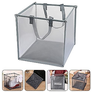 BESTOYARD Mesh Laundry Basket Basketball Hamper Laundry Basket Mesh Laundry Mesh Bag Kids Laundry Basket Mesh Container for Laundry Grid Polyester Hard Mesh Dirty Laundry Basket Child