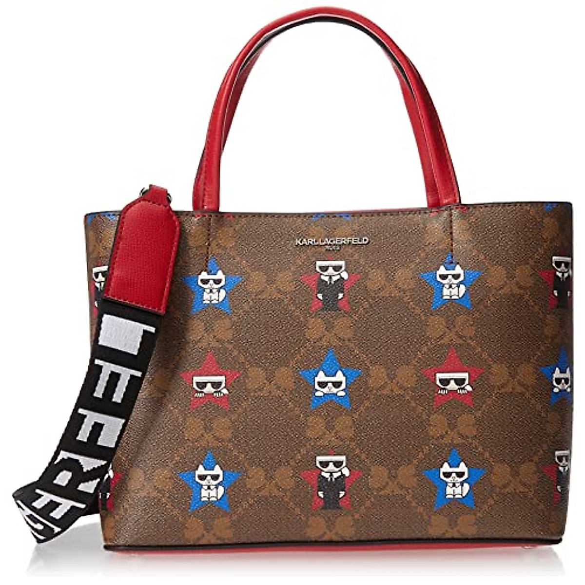 Karl Lagerfeld Paris womens Maybelle Crossbody Cross Body, Brown/Khaki/Black Multi Maybelle, One Size US