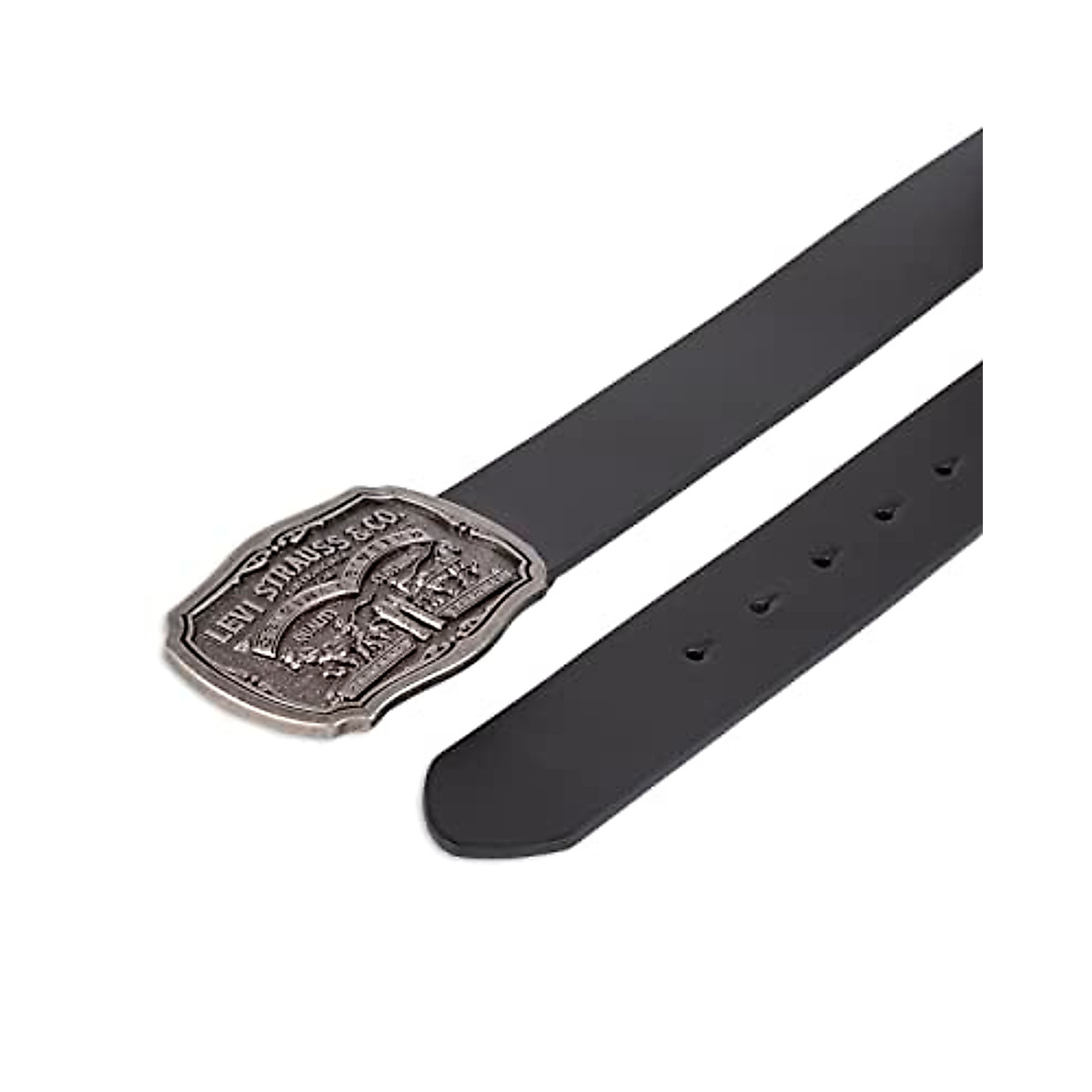 Levi's Men's Leather Belt With Antiqued Buckle,Black,36