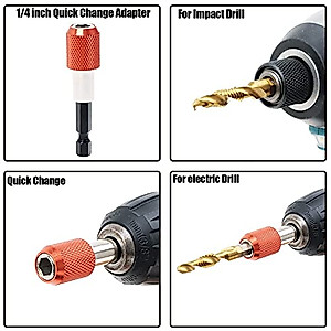 AUTOTOOLHOME Titanium Combination Drill Tap Bit Set 13PCS SAE and Metric Tap Bits Kit for Screw Thread Drilling Tapping Deburring Countersinking
