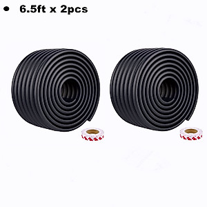 Baby Proofing Table Corner Edge Protectors Cushion 13ft- Thickened Child Safety Furniture Bumper & Table Protectors. Pre-Taped Corners(W Black)