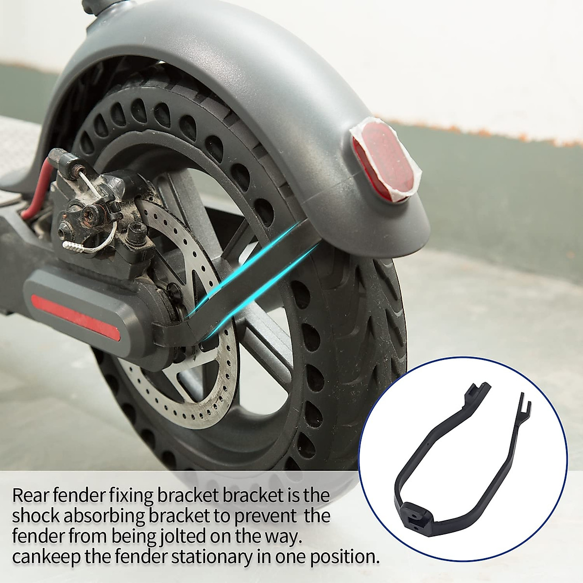Duraplusio Scooter Rear Fender Compatible with Xiaomi M365 / M365 Pro / 1S / Pro 2 / Essential, Support Mudguard Bracket Fenders Accessory for Xiaomi Electric Scooter