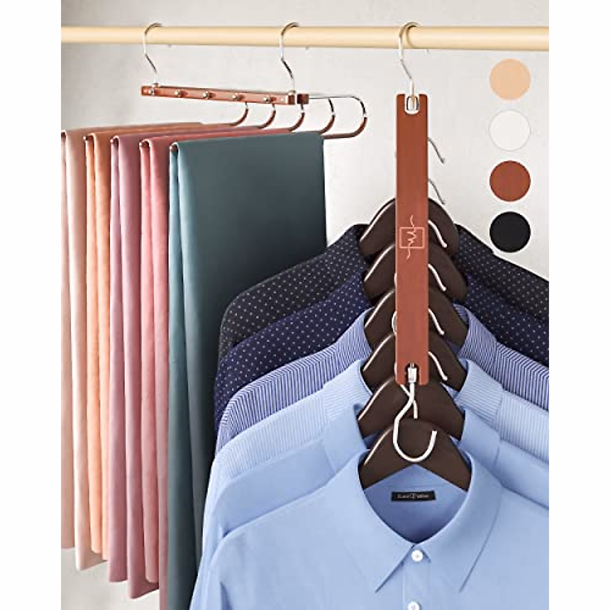 MORALVE Space Saving Hangers Bundle (Mahogany)