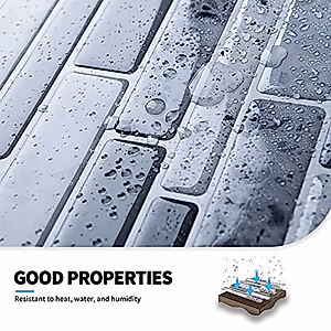 Art3d Peel and Stick Brick Kitchen Backsplash Self-Adhesive Wall Tile Stone Design, 10 Sheets (Grey)