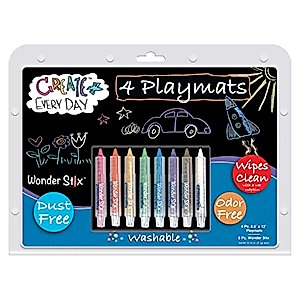 The Pencil Grip Create Everyday Black Board Playmat Kit with 8 Wonder Stix (TPG648)