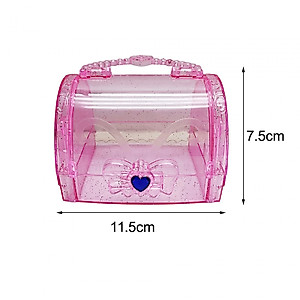 ＫＬＫＣＭＳ Multipurpose Storage Box Sewing Box Organizer, Art Craft Display Case Hair Accessory, Storage Case for Tools Sewing Hair, Clear and Pink