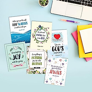 Scripture Cards - Set of 48 Boxed Bible Verse Blank Note Cards with Envelopes - Christian Greeting Cards/Inspirational Prayer Cards, 6 Designs. Christian Stationary with Bible Verses