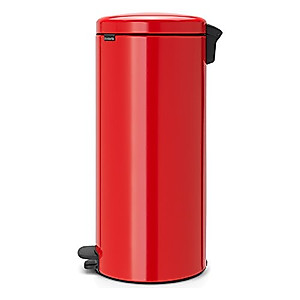 Brabantia New Icon Step Trash Can (8 Gal / Passion Red) Soft Closing Kitchen Garbage/Recycling Can with Removable Bucket