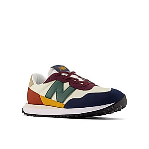 New Balance Kids 237 V1 Lace Up Sneaker, Natural Indigo/Nightwatch Green, 5 US Unisex Big