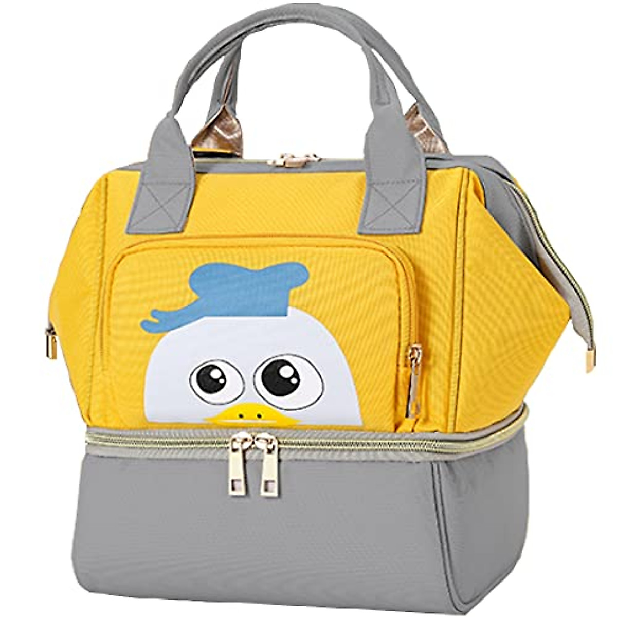 HomDSim Breastmilk Bottles Cooler Bag with Ice Pack,Breast Pump Bag Backpack with Cooler Compartment,Fits 6 Bottles Up to 9 Ounces,Double Layer Breast Pump Carrying Bag for Nursing Moms