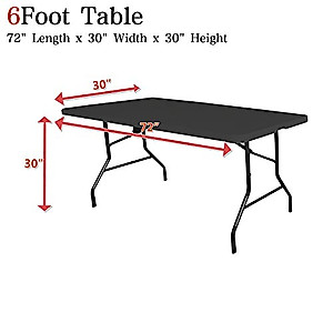Obstal 6ft Stretch Spandex Table Cover for Standard Folding Tables - Universal Rectangular Fitted Tablecloth Protector for Party （Emerald Green, 72 Length x 30 Width x 30 Height Inches）