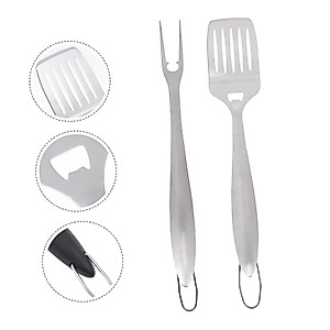 2pcs Frying Spatula Barbecue Fork Plastic Meat Large