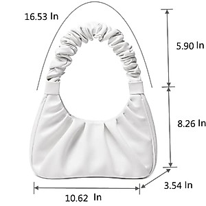 CYHTWSDJ fashionable for Women cute Hobo Tote handbag mini clutch with zipper (White-M)