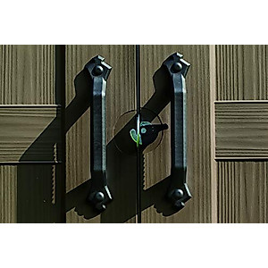 Keter Factor 8x8 Foot Large Resin Outdoor Storage Shed with Floor for Patio Furniture, Lawn Mower, and Bike Storage