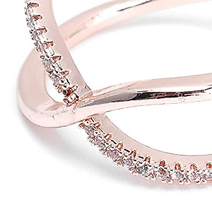Jewelry Ring, Alloy Exquisite Design Knuckle Ring Beautiful Appearance for Anniversary for Birthday(02 Rose Gold WG0-0342)