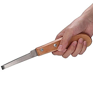 Vensans Straight Blade Shape Carbon Steel Hoof Knife, Trimming Tool for Cattle Horse Use(Right Hand)