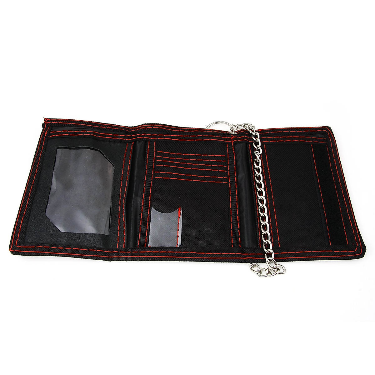 Tri-fold Fabric Canvas Wallet Embroidered Color Full Sugar Skull Key Chain