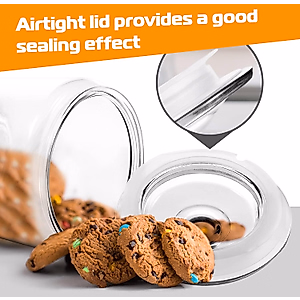Fonteme Round Acrylic Cookie Jar with Lid - Set of 2 | Clear Airtight Canisters Use As Candy Jars, Cookie Jars, & Pantry Jars