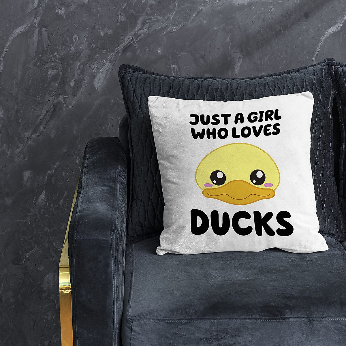 Nogrit Duck Pillow Cover, Duck Decor Throw Pillow Cover 18x18,Just A Girl Who Loves Ducks Decor for Home Bedroom Living Room Duck Gifts for Duck Lovers Duck Decorations Duck Room Decor