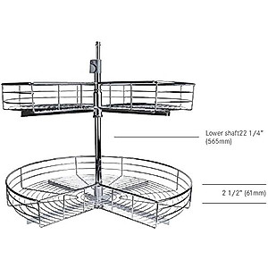 IMEX Kidney Shaped Lazy Susan - Wire Rotating Corner Organizer, Turntable for Cabinet, Chrome (Wire Susan 28” Kidney Shape)